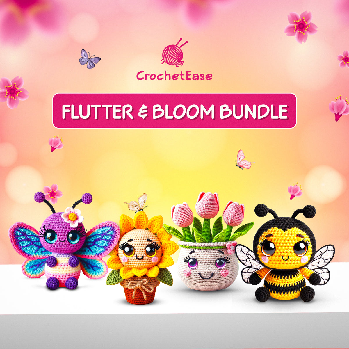 Flutter & Bloom Bundle – Crochet Pattern – Crochetease