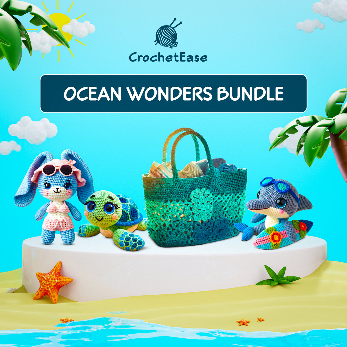 4 in 1: Ocean Wonders Bundle – Crochet Pattern – Crochetease