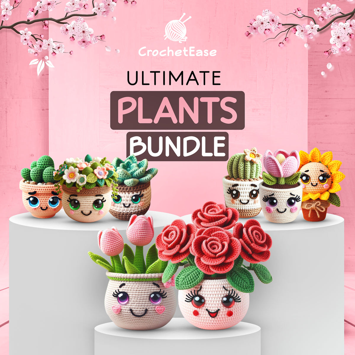 8 in 1: Ultimate Plants Bundle – Crochet Pattern – Crochetease