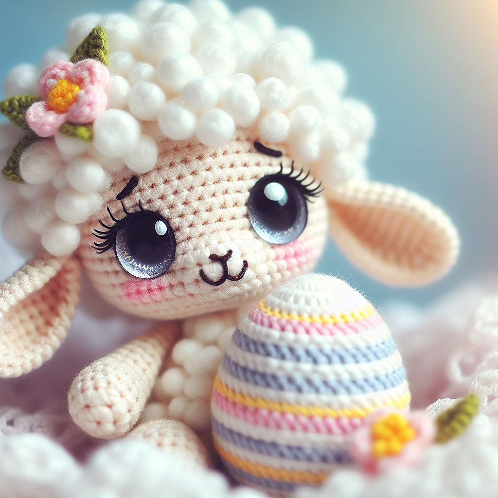 Easter Sheep with Egg – Crochet Pattern – Crochetease