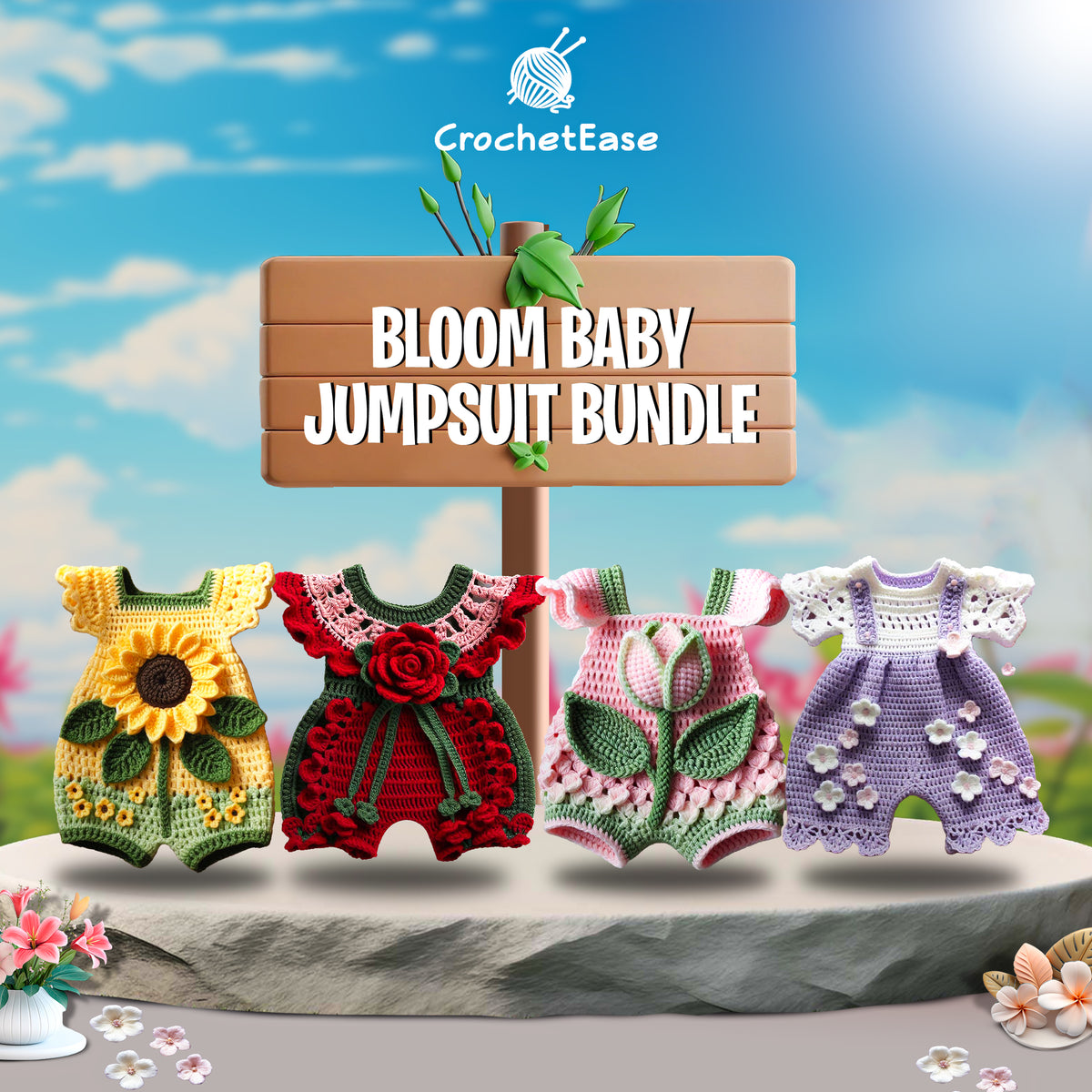 Bloom Baby Jumpsuits – Crochet Pattern – Crochetease